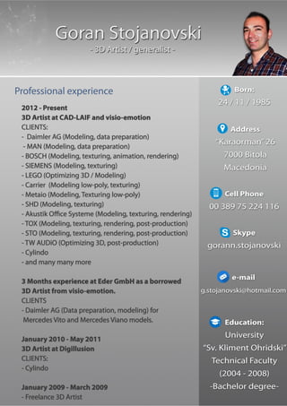 Goran Stojanovski CV | PDF