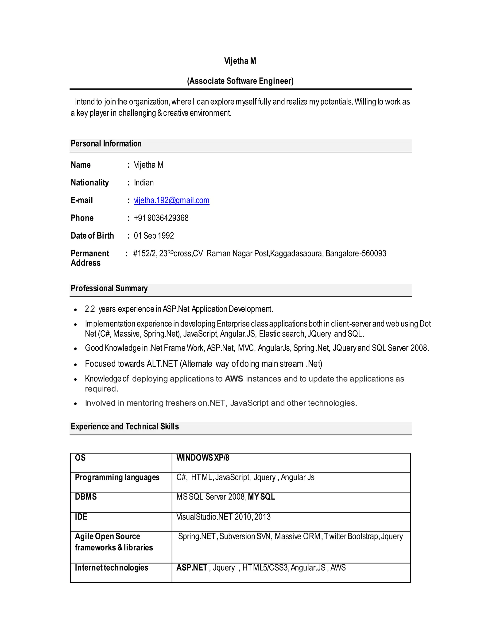 Vijetha_UpdatedResume | PDF