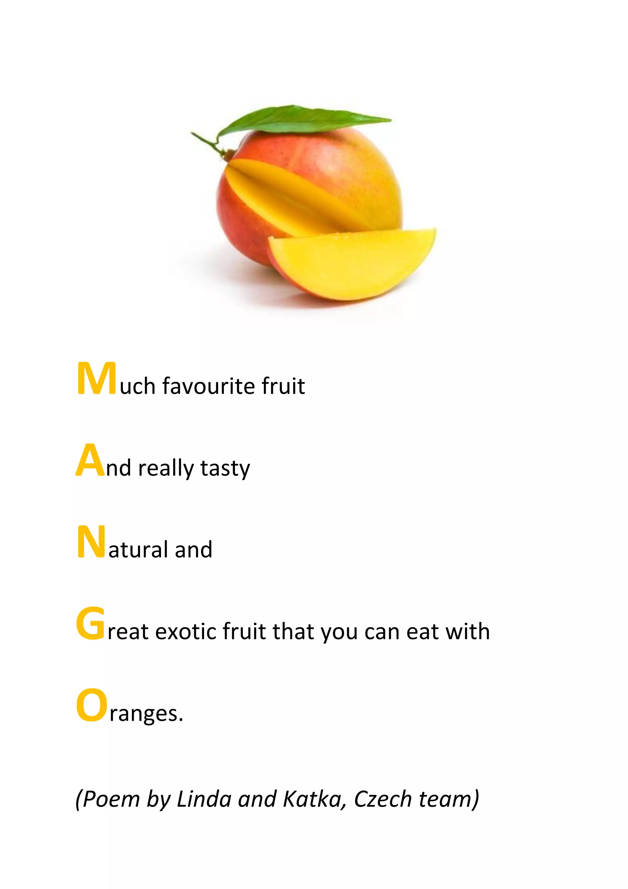 Acrostic poems about Superfoods from the Czech team | PDF