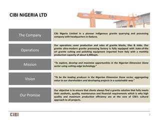 CIBI CORPORATE PRESENTATION | PDF