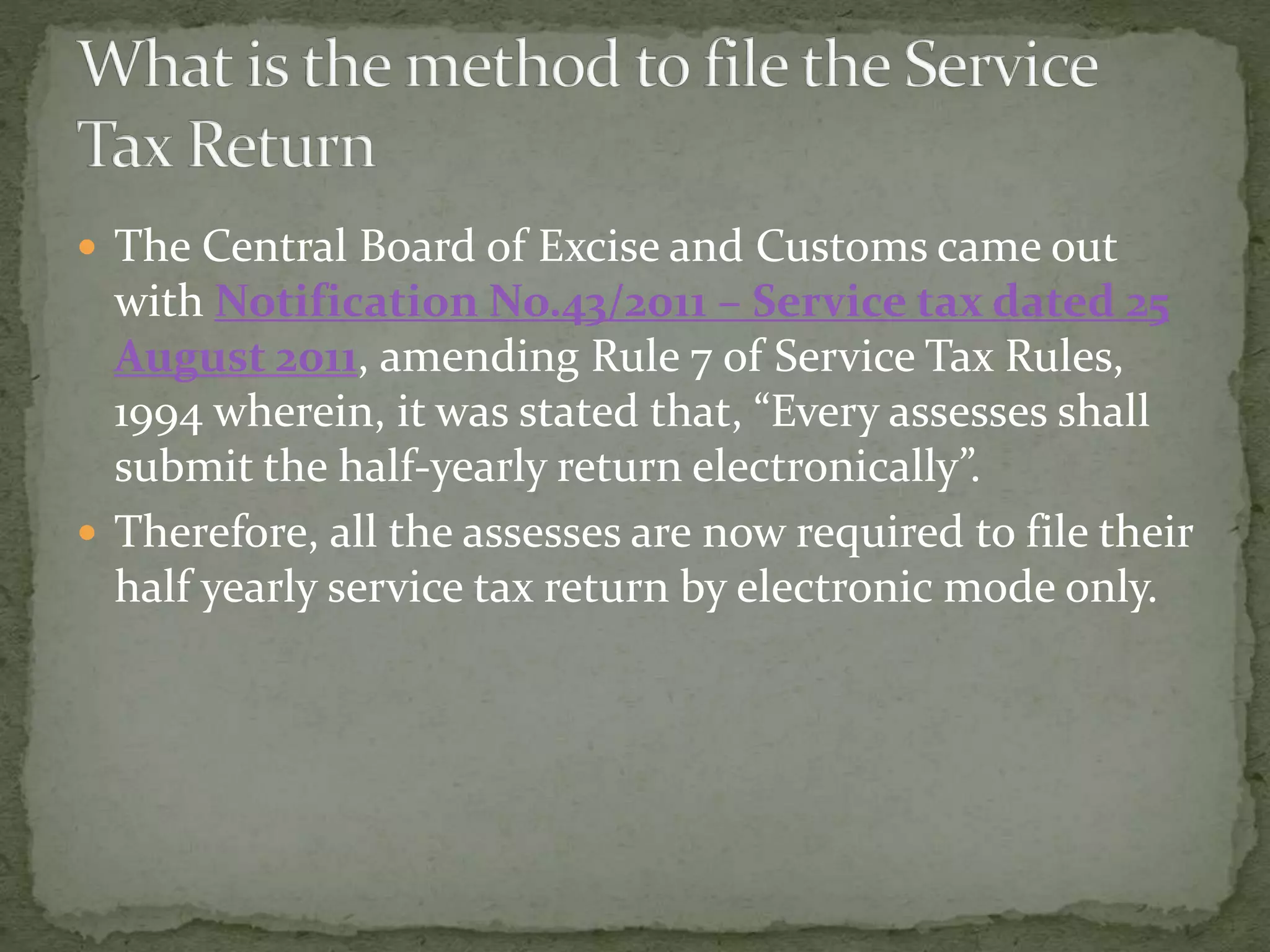 service tax revised return | PPTX