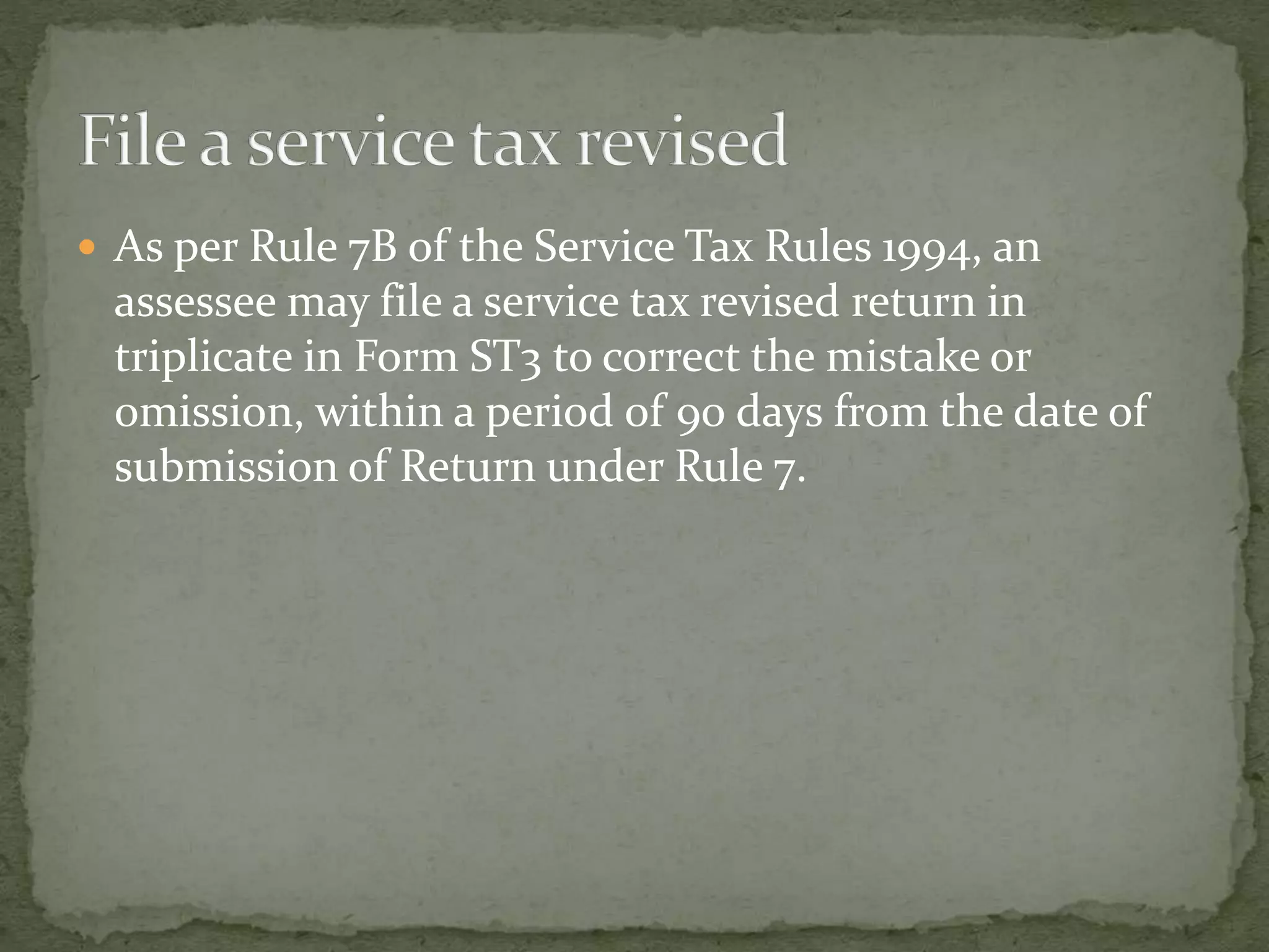 service tax revised return | PPTX