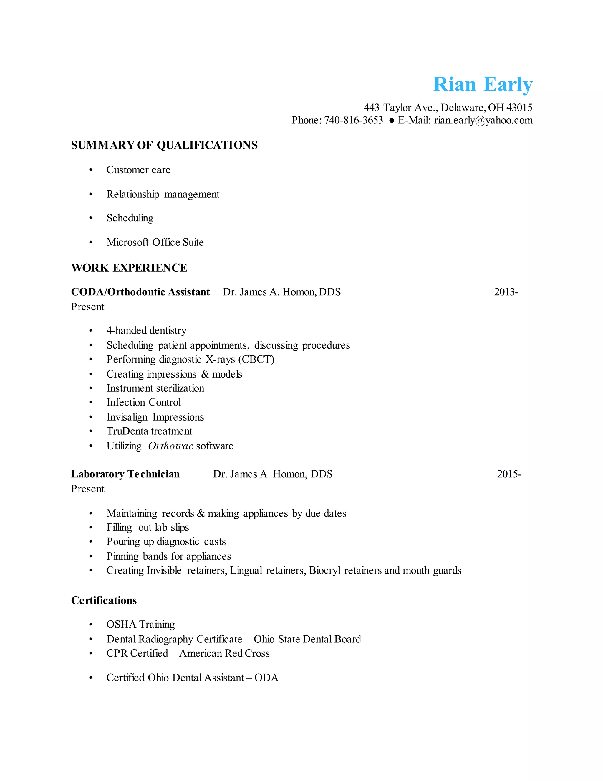 resume rian early 2016 | DOCX