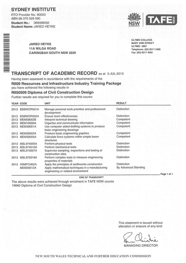 TAFE Results July 13 | PDF