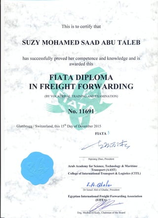 FIATA CERTIFICATE | PDF