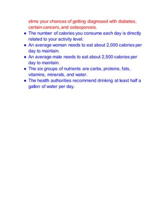 Healthy Diet Poster | DOCX