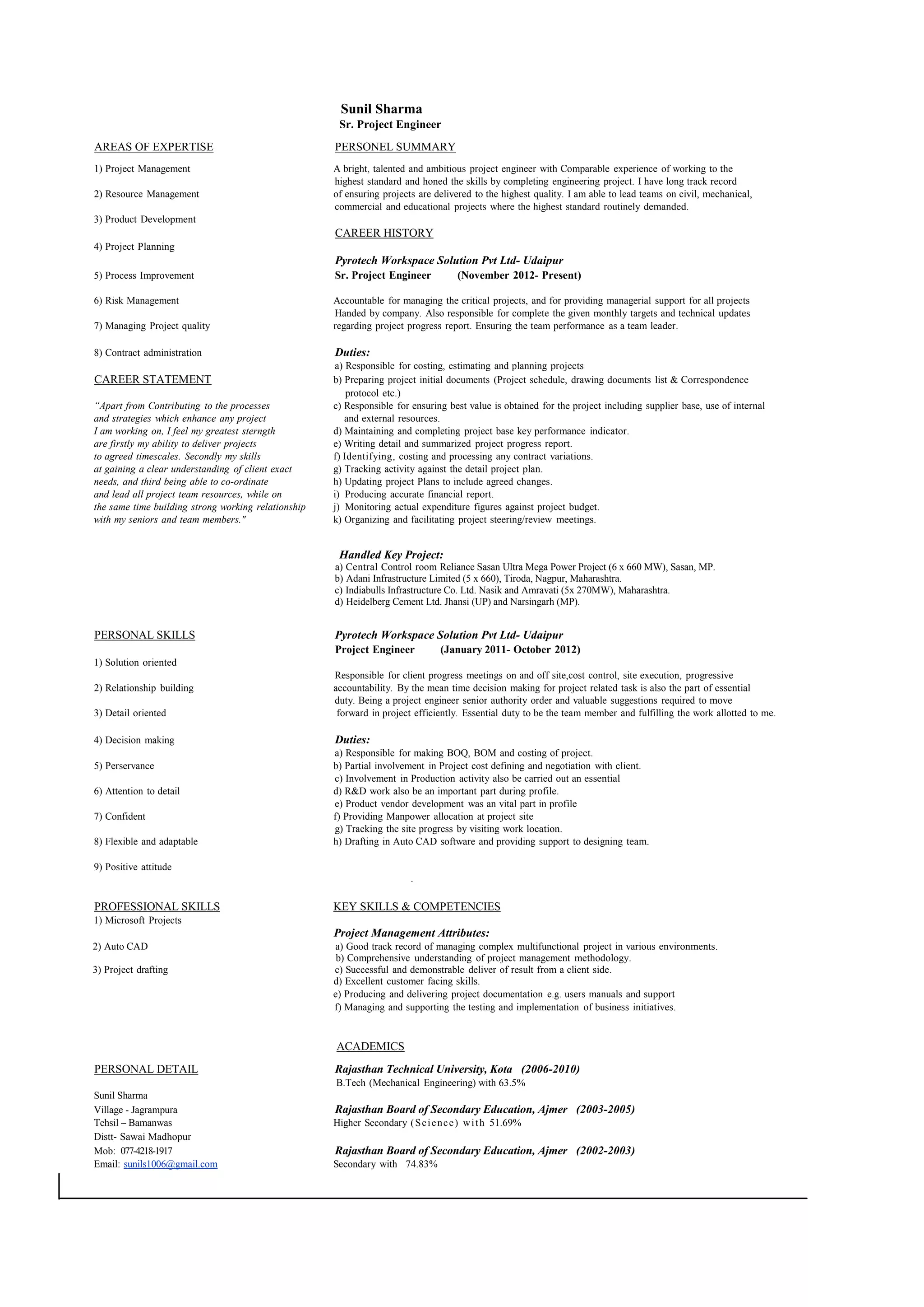 CV - Sunil Sharma | PDF