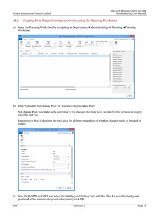 Manufacturing - User Manual v1 | PDF