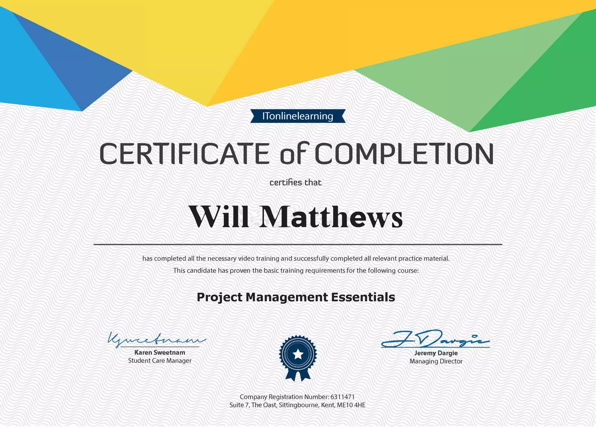 Will Matthews_PME Certificate | PDF