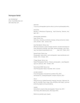 Homayoon Vahidi Resume | PDF