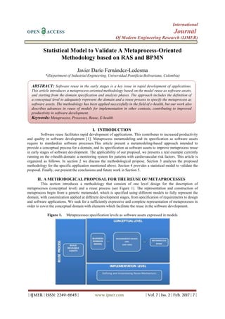 Statistical Model to Validate A Metaprocess-Oriented Methodology based on RAS and BPMN | PDF ...