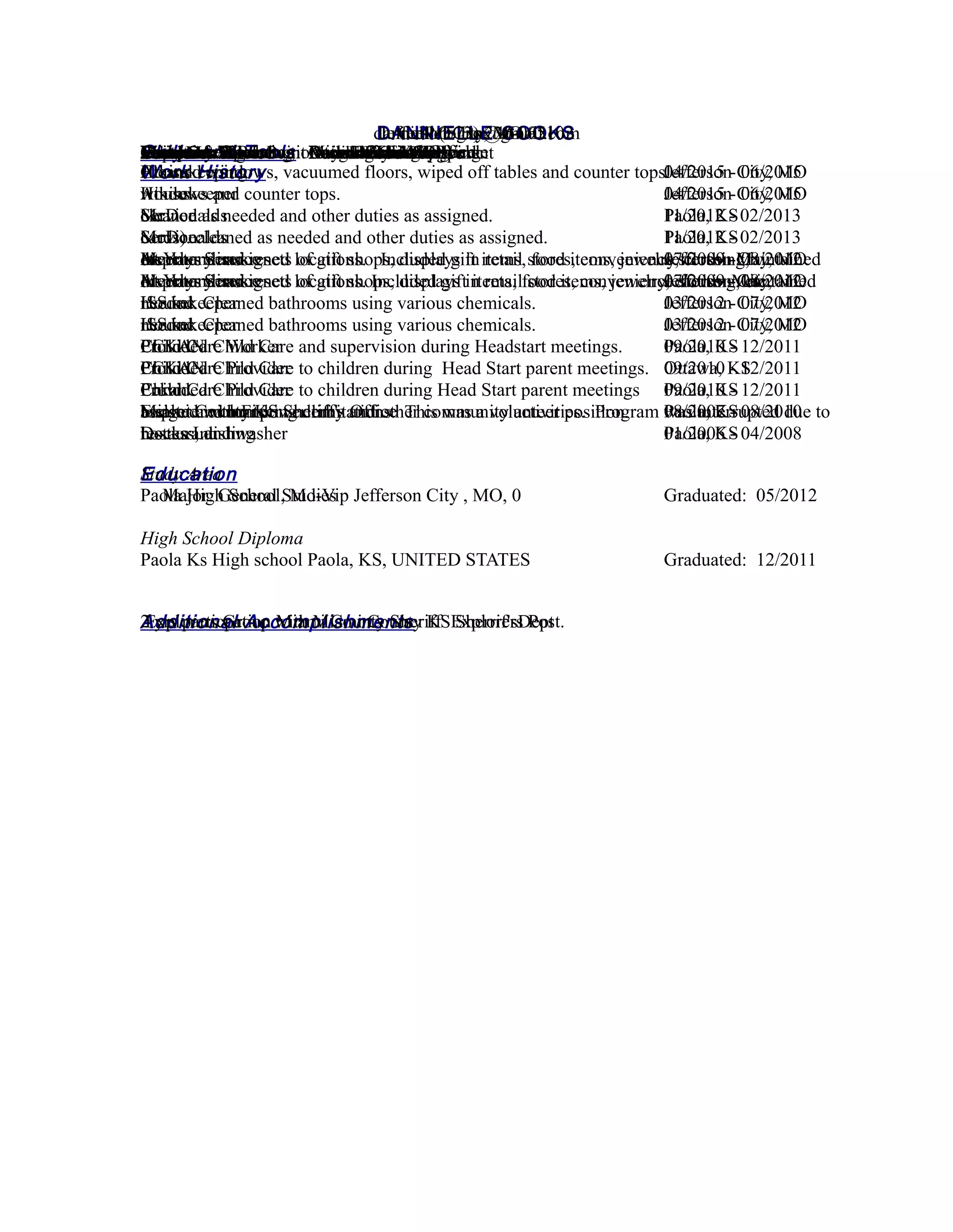 Dannielle Resume | RTF