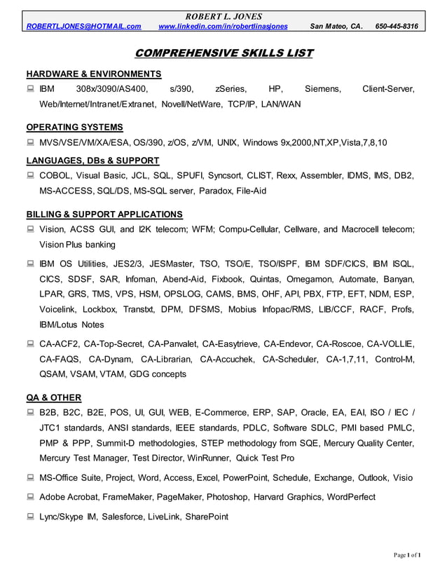 ZZZ - COMPREHENSIVE SKILLS LIST | PDF