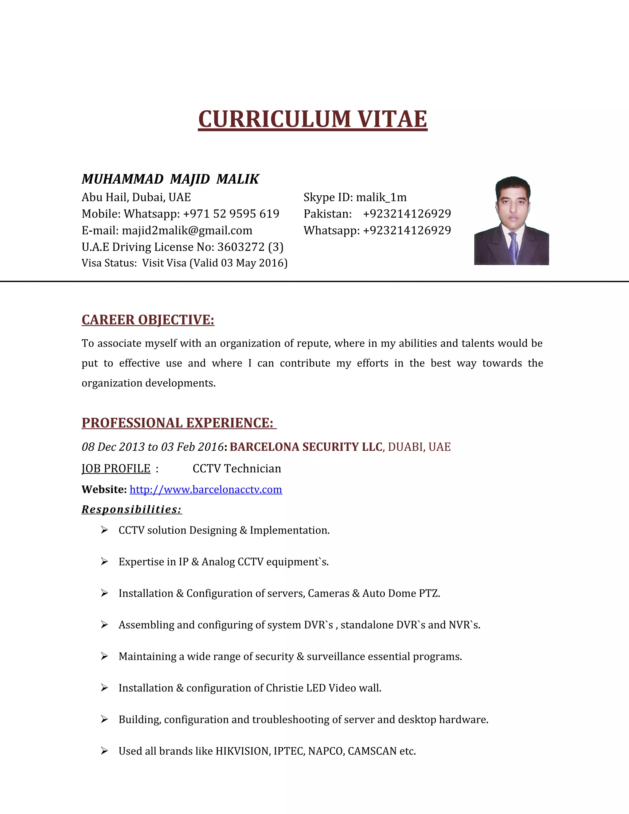 CCTV TECHNICIAN FINAL | DOC