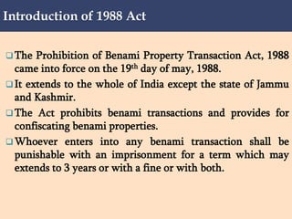 THE BENAMI TRANSACTIONS (PROHIBITIONS) AMENDMENT ACT | PDF