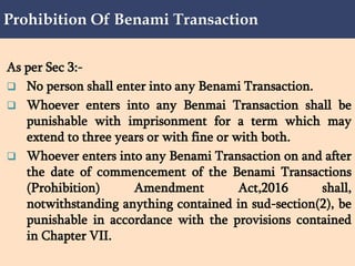 THE BENAMI TRANSACTIONS (PROHIBITIONS) AMENDMENT ACT | PDF