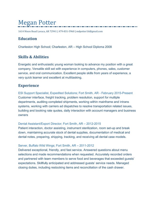Megan Potter Resume | PDF