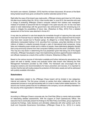 JPMorgan Chase & Co. -Risk Assessment Report | PDF