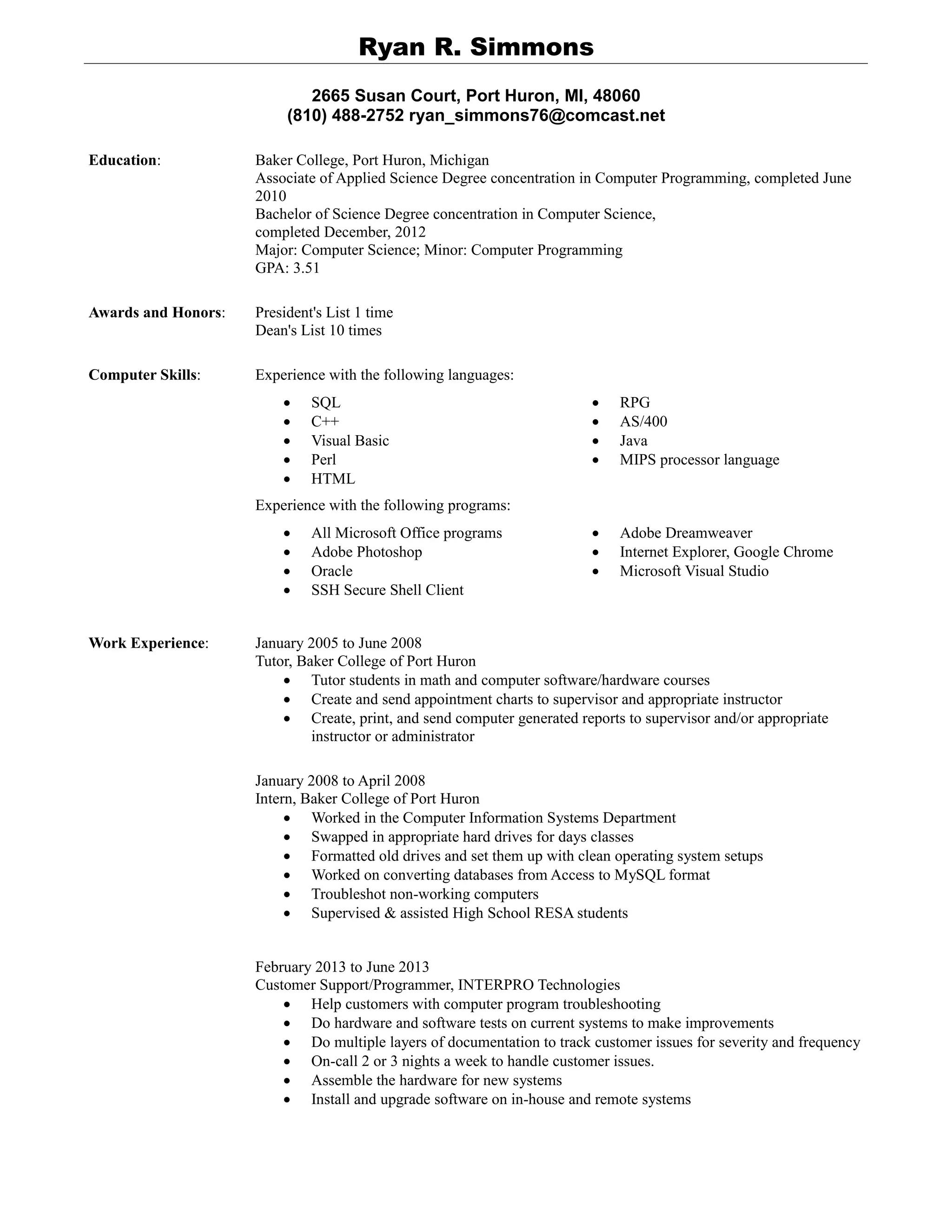 New Updated Resume | PDF | Computing | Technology & Computing