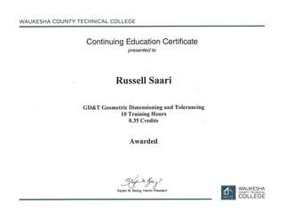 GD&T Certificate (WCTC) | PPT