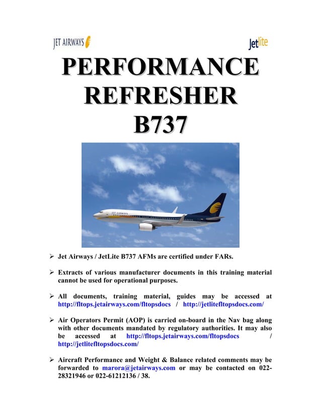 B737 Performance Package - 05 Feb 2013.pdf | Air Travel | Travel Type