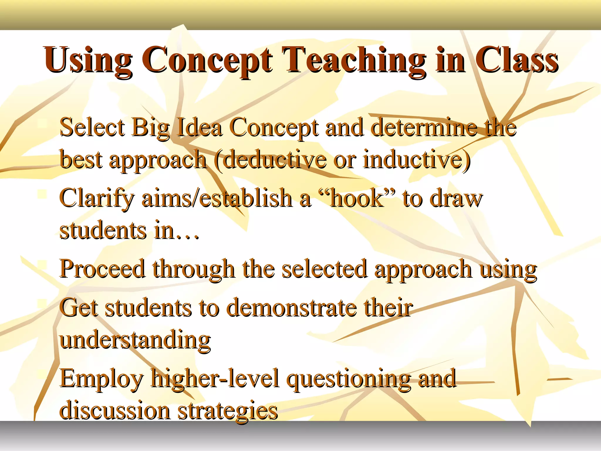 Teaching in concept | PPT