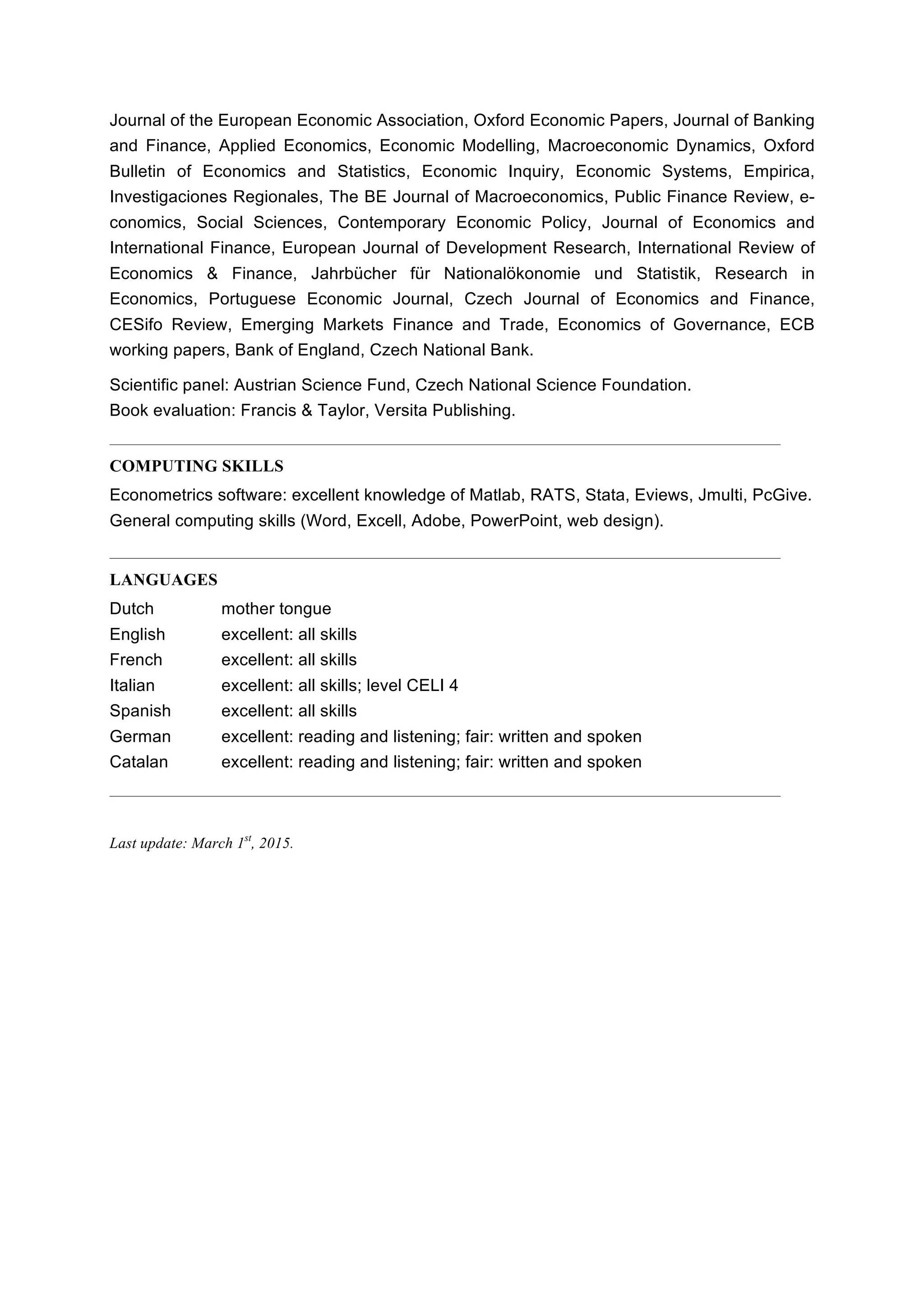 Curriculum vitae Peter Claeys | PDF