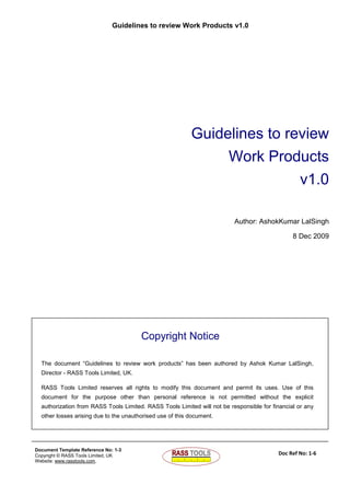 Guidelines to Review Work products | PDF