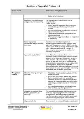 Guidelines to Review Work products | PDF