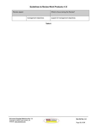 Guidelines to Review Work products | PDF