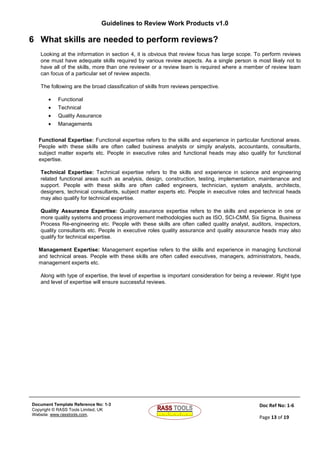 Guidelines to Review Work products | PDF