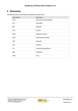 Guidelines to Review Work products | PDF