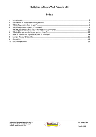 Guidelines to Review Work products | PDF