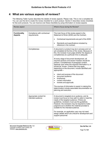 Guidelines to Review Work products | PDF