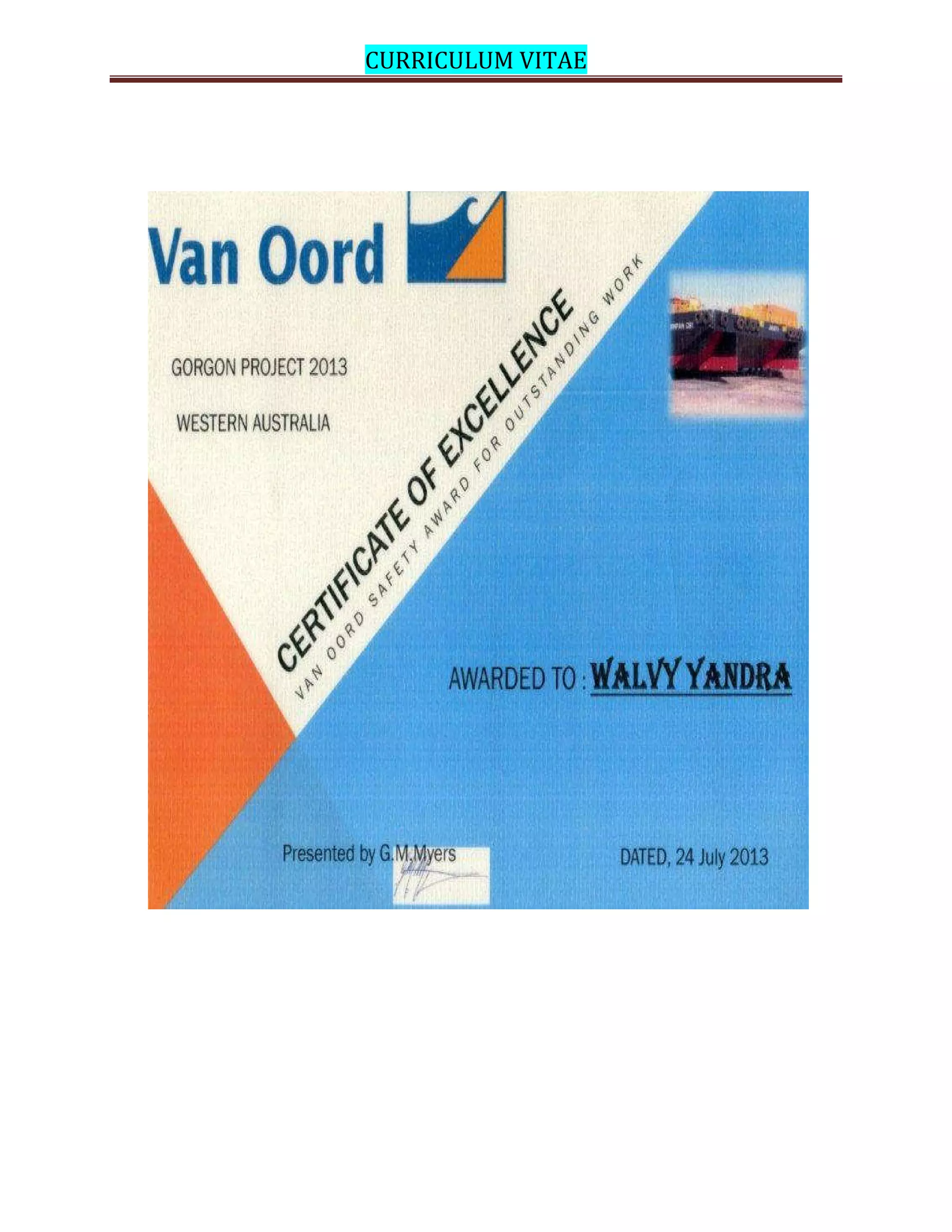 CV HSE Walvi yandra 2015 | PDF