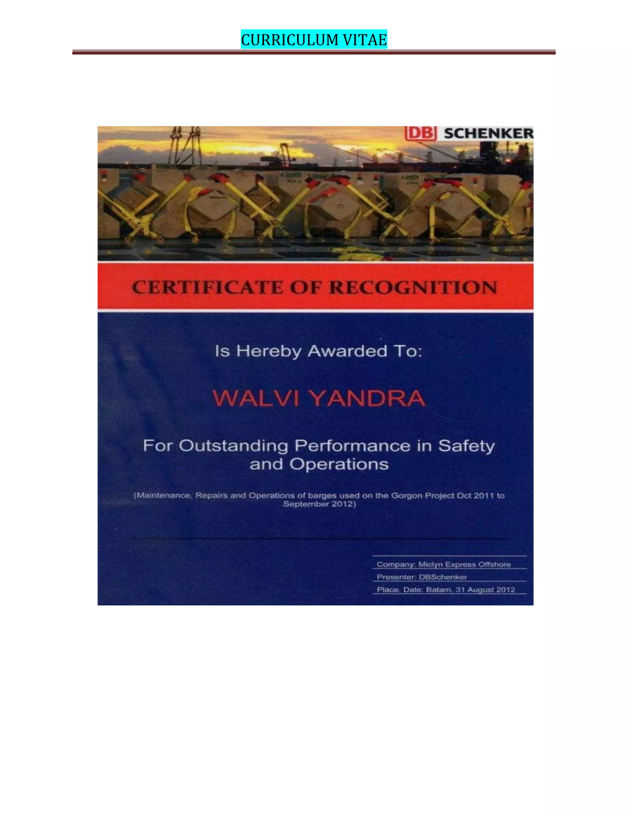 CV HSE Walvi yandra 2015 | PDF
