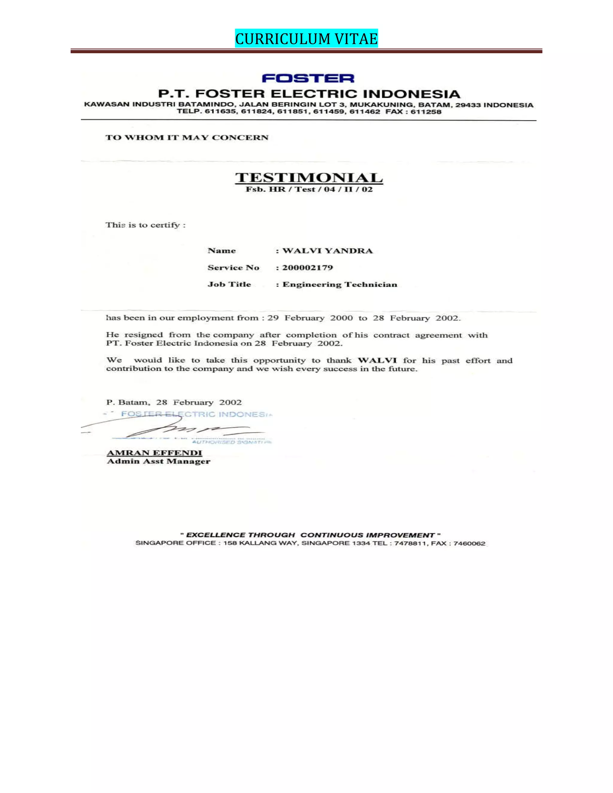 CV HSE Walvi yandra 2015 | PDF