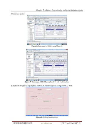 Complex Test Pattern Generation for high speed fault diagnosis in FPGA ...