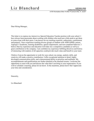 Bobs Cut Liz Blanchard Cover Letter | PDF | Resume Writing and Advice ...