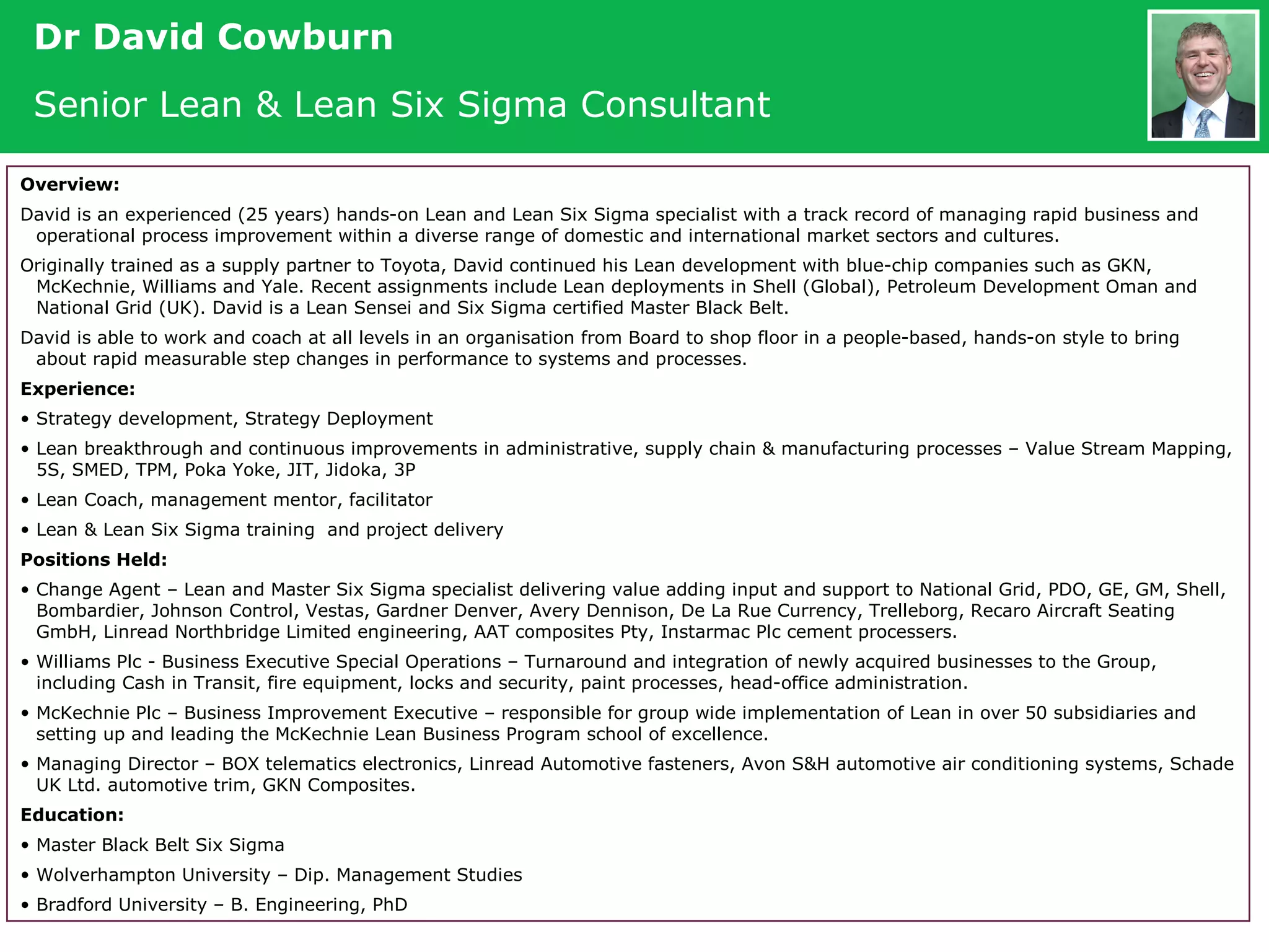 David Cowburn Bio 16-01 | PPT