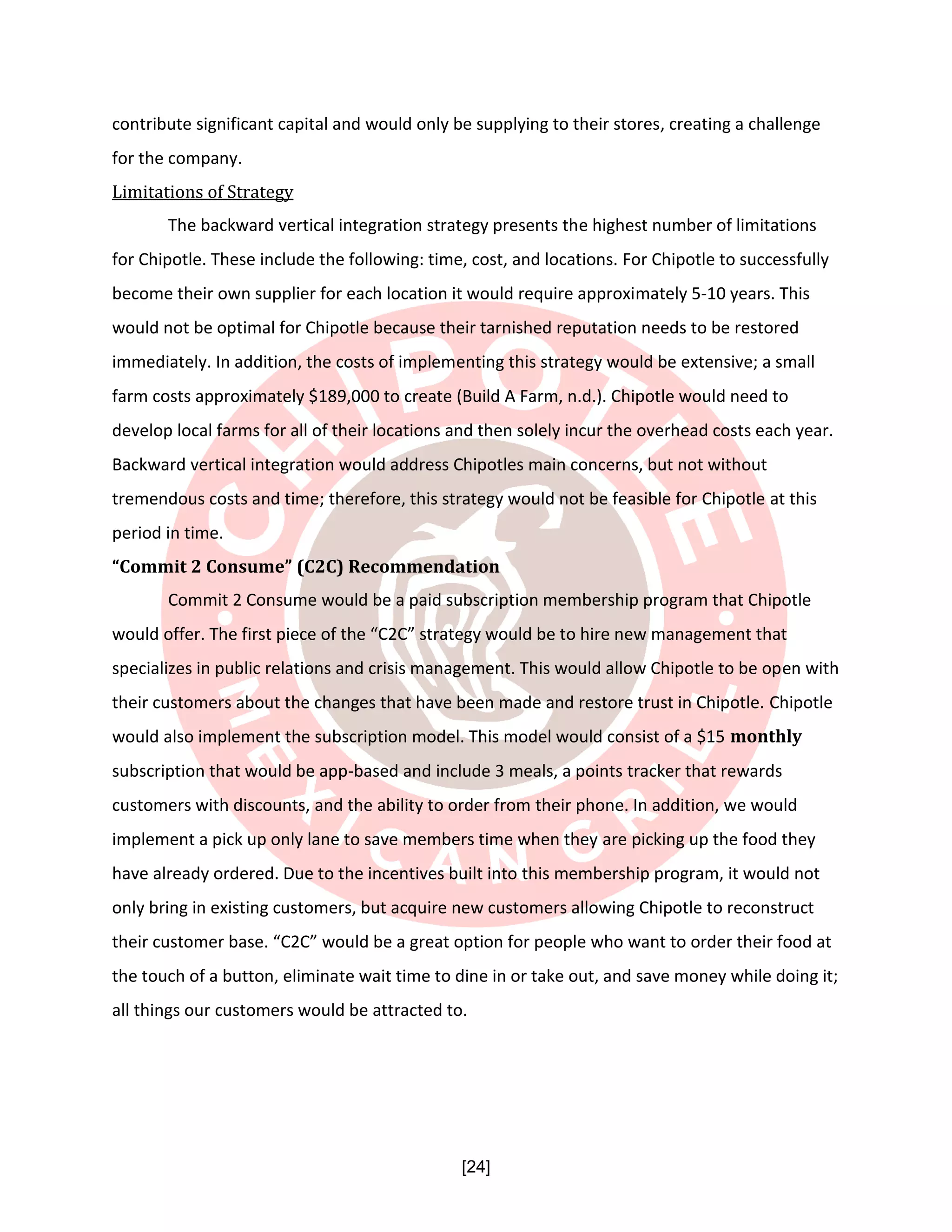 Chipotle Strategic Review | PDF