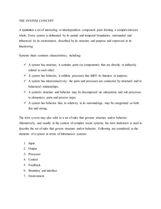 THE SYSTEM CONCEPT | DOCX | Human Resources | Business