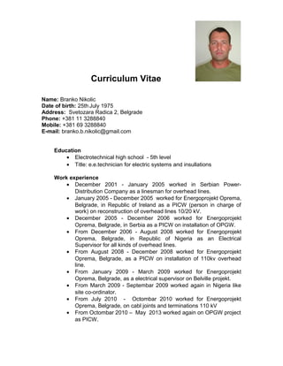 CV Branko Nikolic | DOC