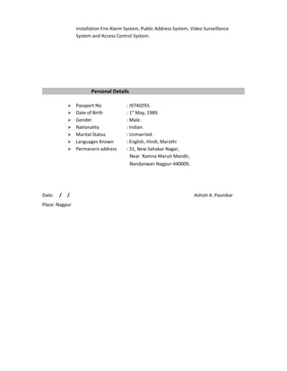 Evio Exp CV Ashish | DOC