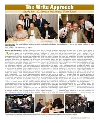 December 2014 Article The Write Approach Kaylie bar mitzvah | PDF