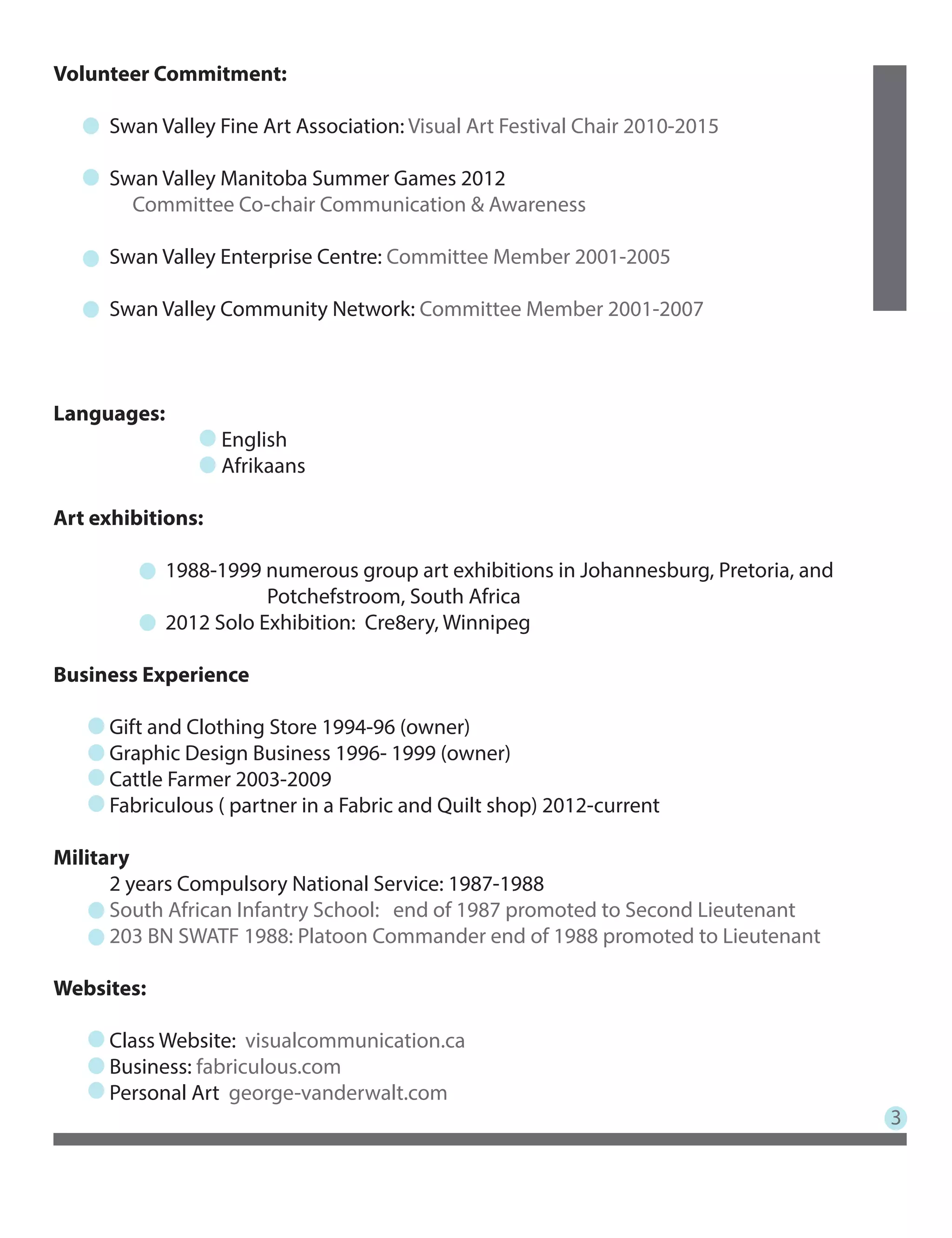 George C van der Walt resume | PDF
