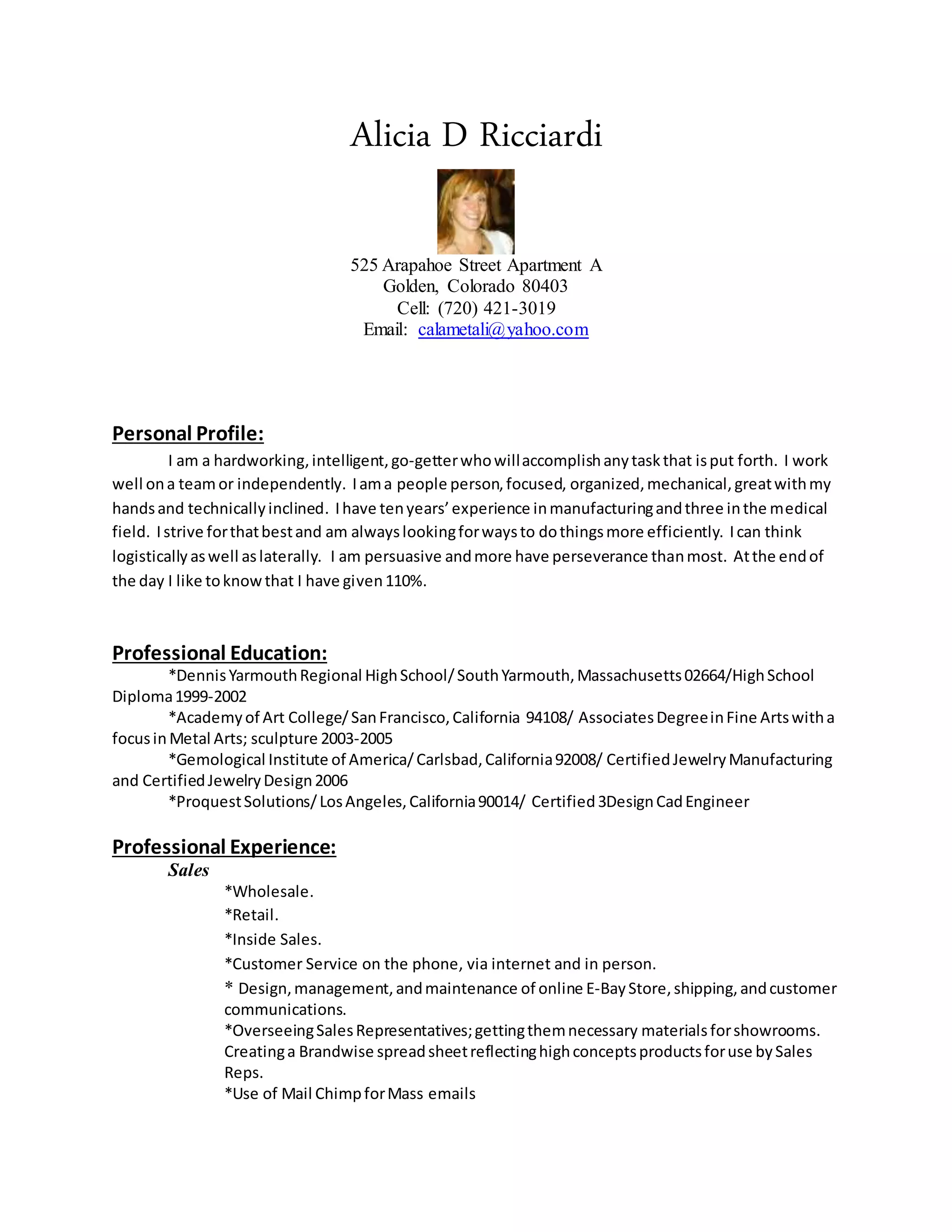 Resume 2016 | PDF