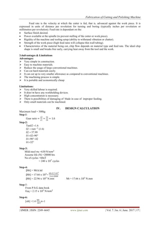 Fabrication of Cutting And Polishing Machine | PDF