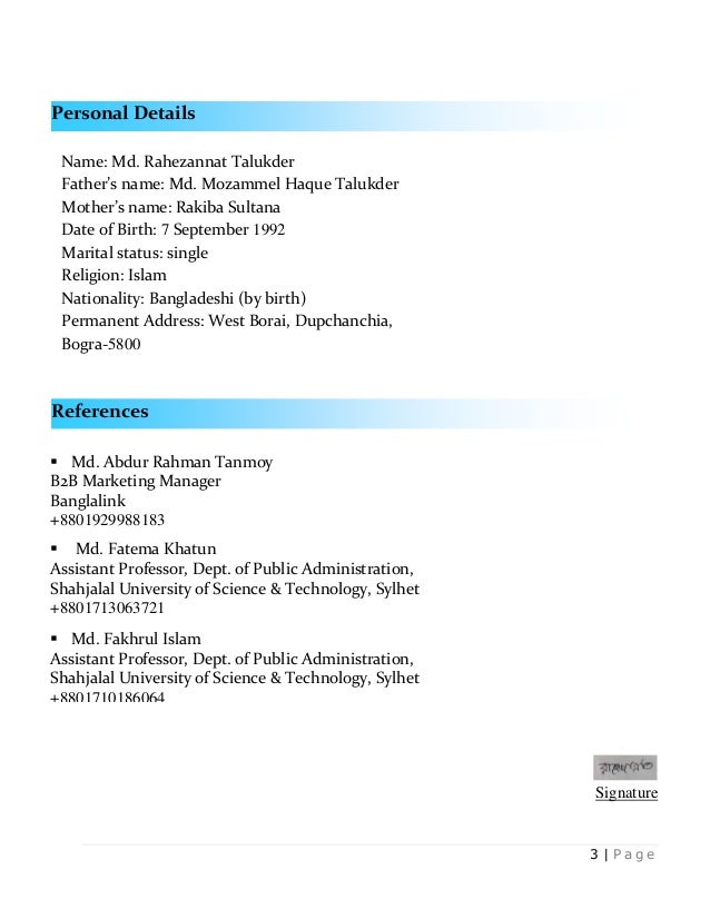 latest resume & signature