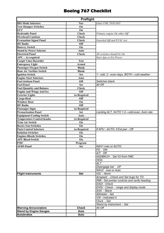 B767 checklist | PDF